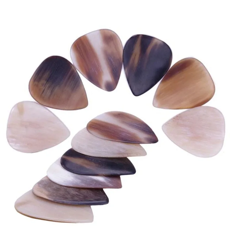 Durable-Non-Slip-Horn-Pick-Guitar-Playing-Pick-Natural-Horn-Pick-Steel ...