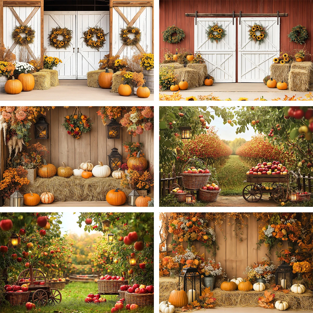 Autumn Wooden Farm Door Backdrops Kids Adult Photography Sunflower ...