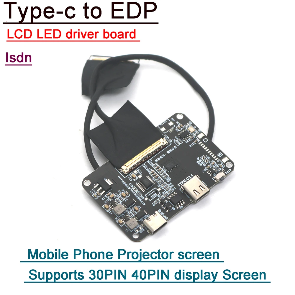 Isdn-USB-Tipo-c-Para-EDP-Driver-Board-2K-4k-60hz-30PIN-40PIN-LED-LCD ...
