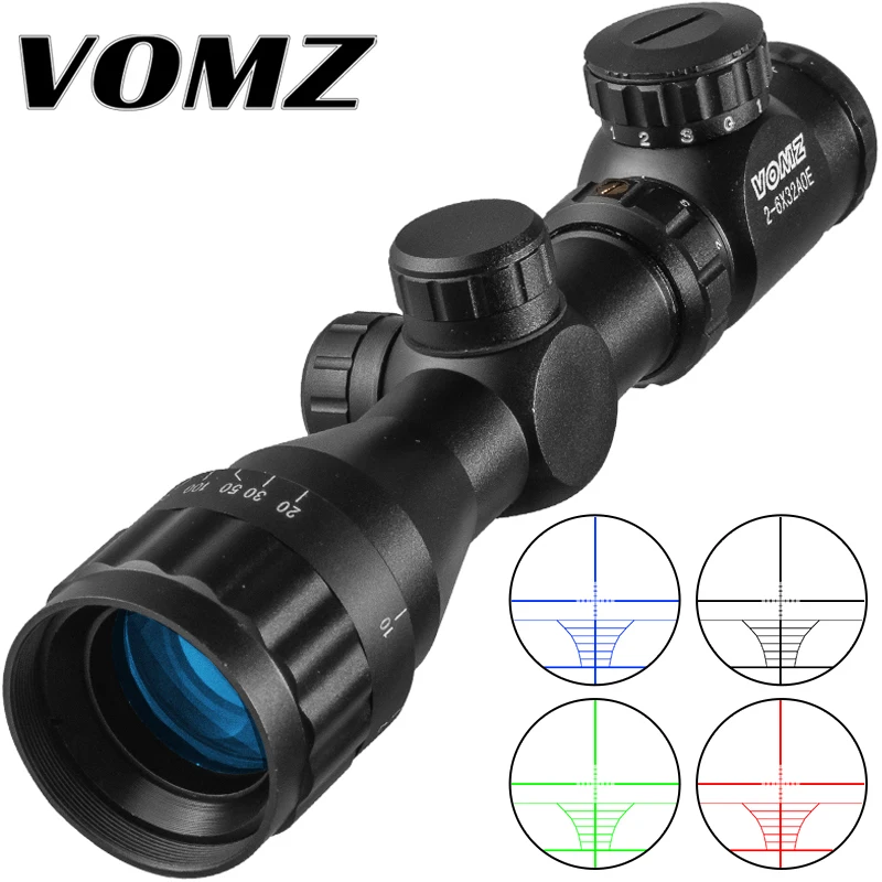 VOMZ 3-9X26 Scope Red Green Illuminated Optic Sight Tactical Hunting ...