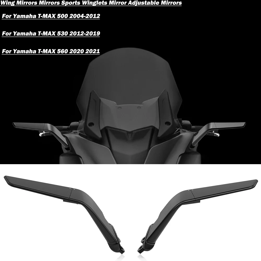 For Yamaha TMAX560 2020 2021 Mirrors Stealth T-MAX 500 TMAX530 Wing ...