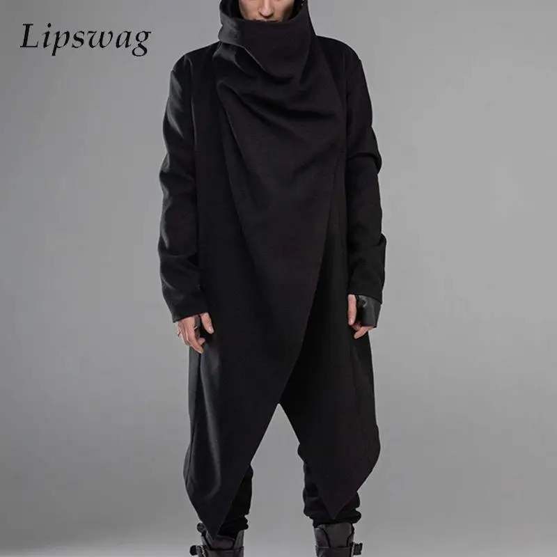 Streetwear Men's Irregular Cloak 2024 Spring Trendy Solid Color ...
