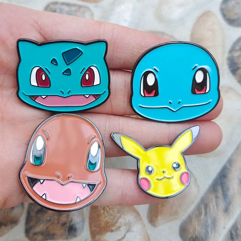 Pokemon-Pikachu-And-Bulbasaur-Enamel-Pins-Squirtle-Charmander-Brooches ...
