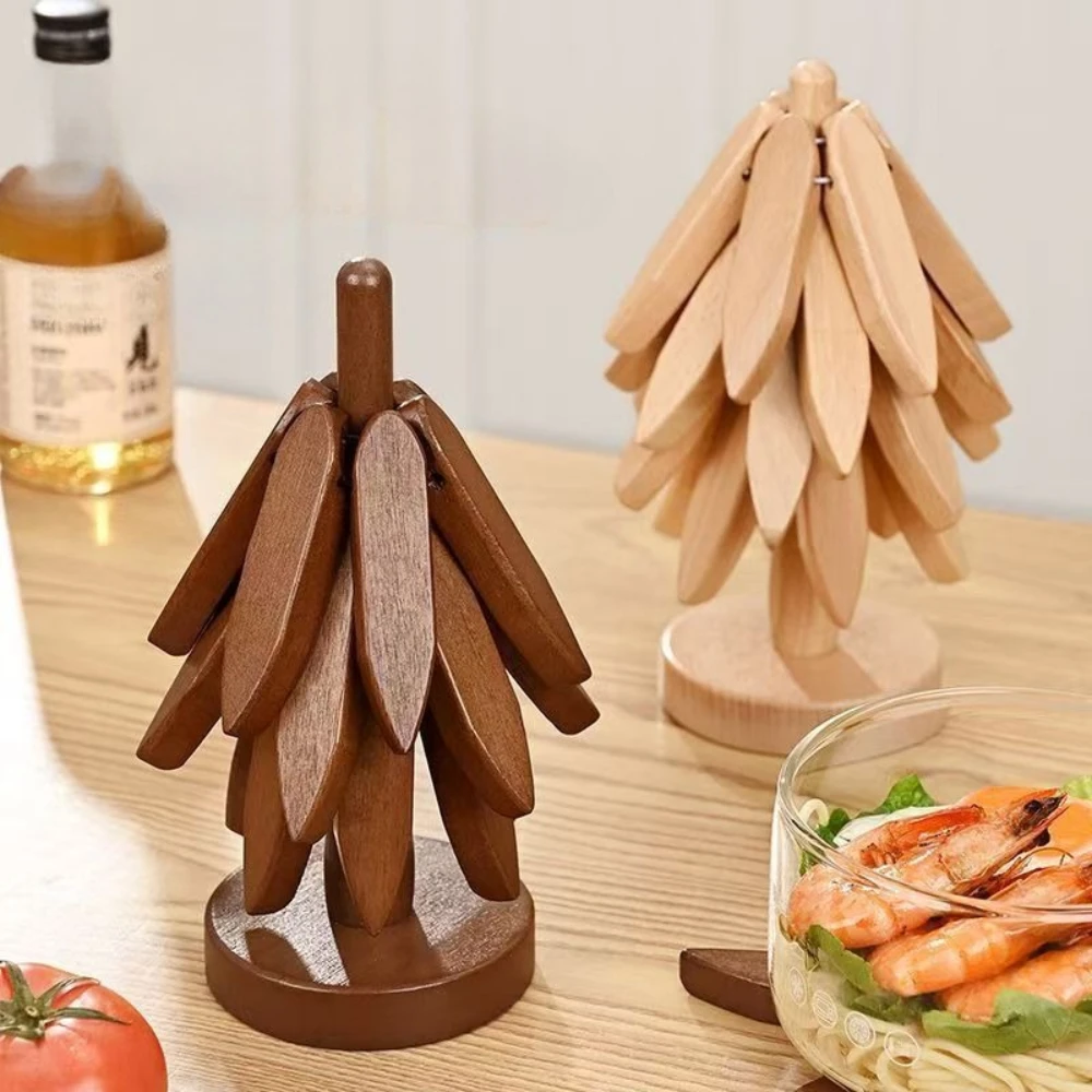 Tree Design Stand Wooden Trivets Decorative Anti Scald Heat Resistant ...