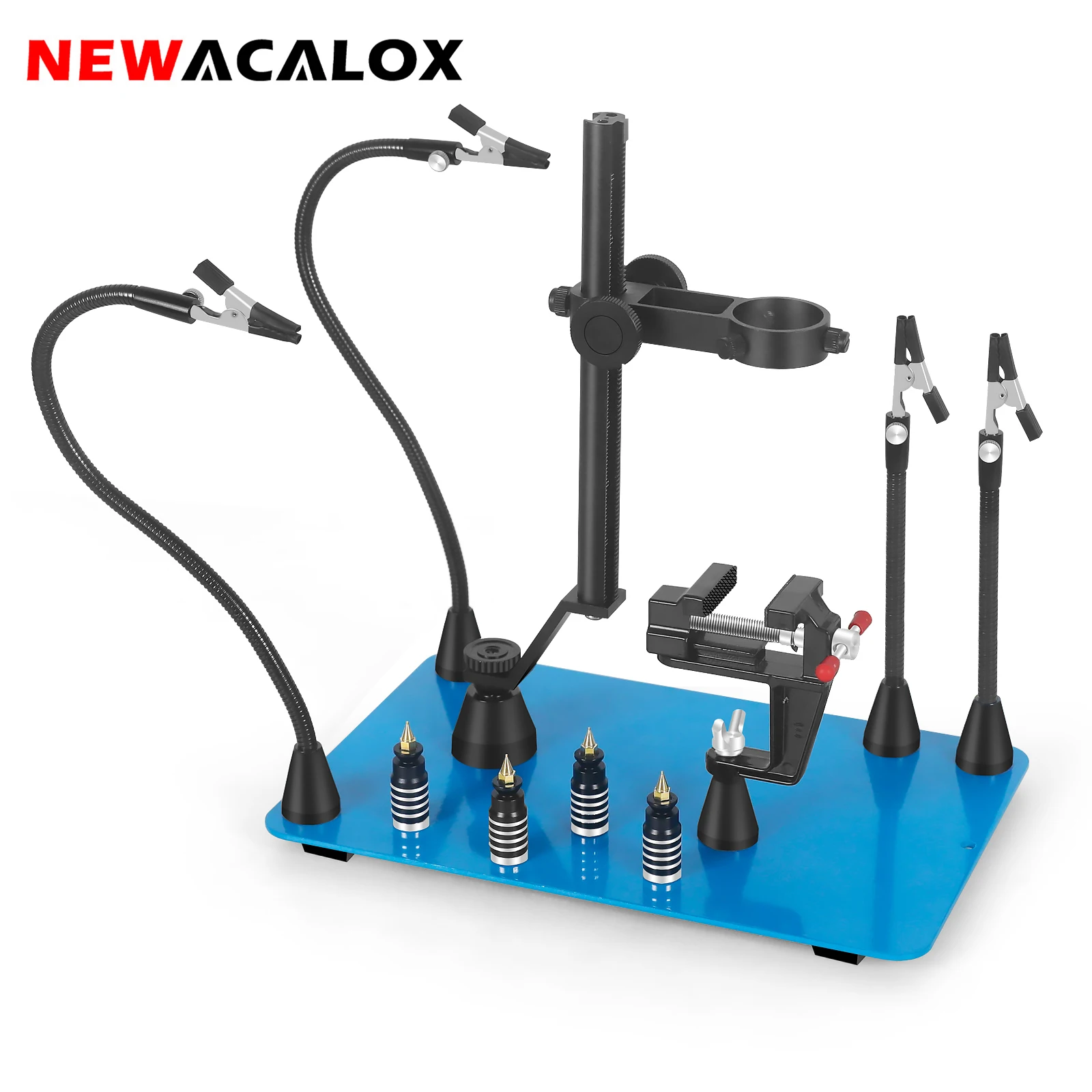 NEWACALOX Magnetic Soldering Third Hand Large Iron Plate Base Heat Gun ...