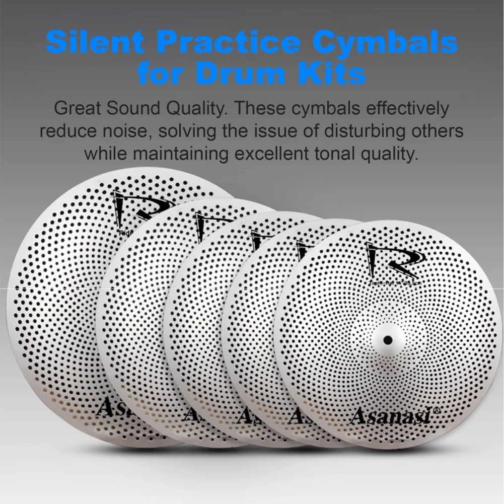 4-PCs-5-PCs-Low-Volume-Cymbal-Pack-Mute-Cymbal-Stainless-Steel-Quiet ...