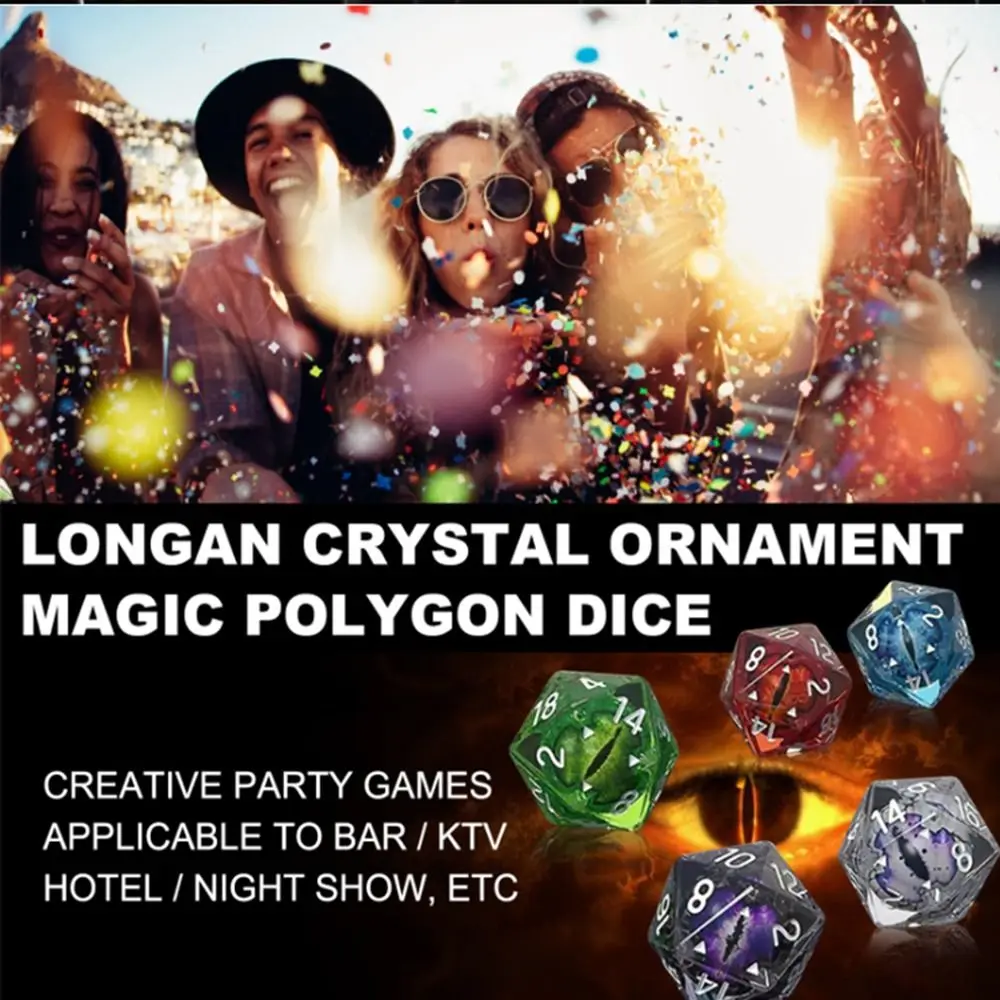 Halloween Tarot Game Party Toys Dragon Eye Dice Crystal Longan Dice ...
