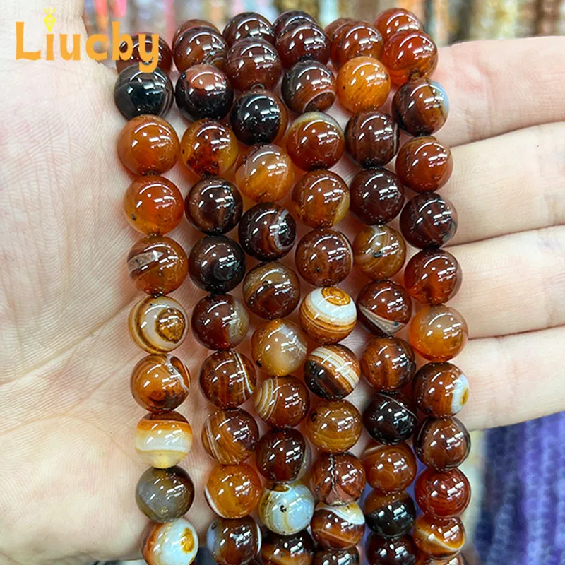 Natural Stone Mixing colors Stripes Agates Handmade Beads For Jewelry ...