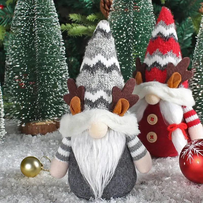 Christmas-Gnome-Decor-Cute-Cartoon-Plush-Gnome-Ornament-With-Antlers ...