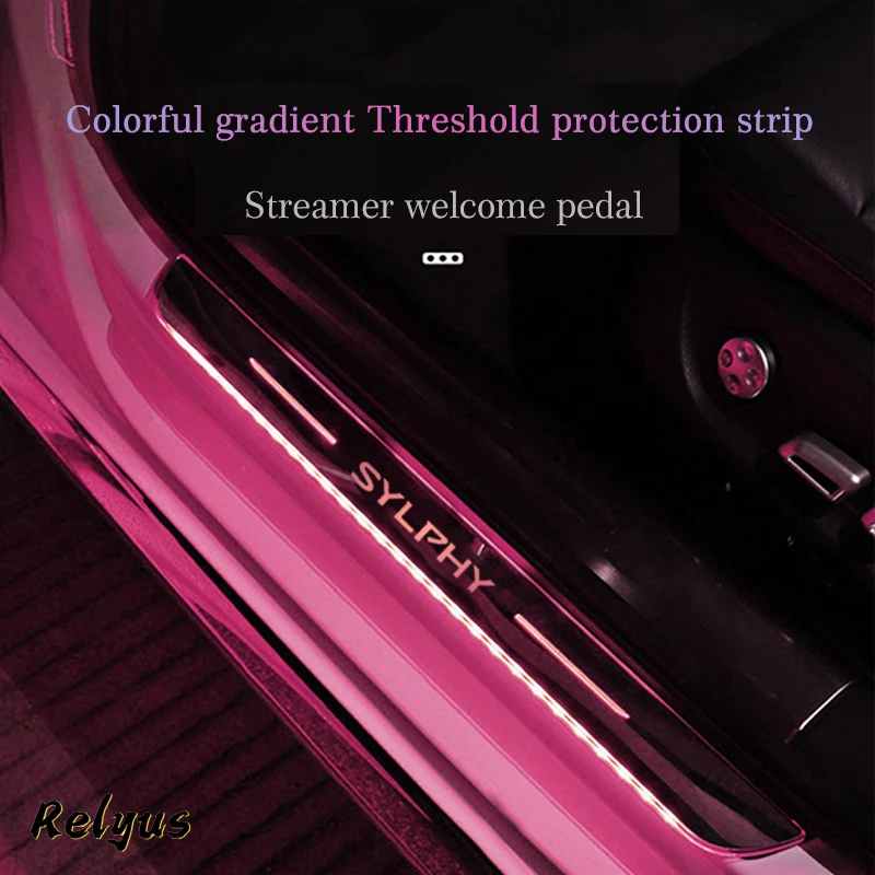 Car-LED-Welcome-Pedal-Scuff-Plate-Pedal-Door-Sill-USB-7-Colorful ...
