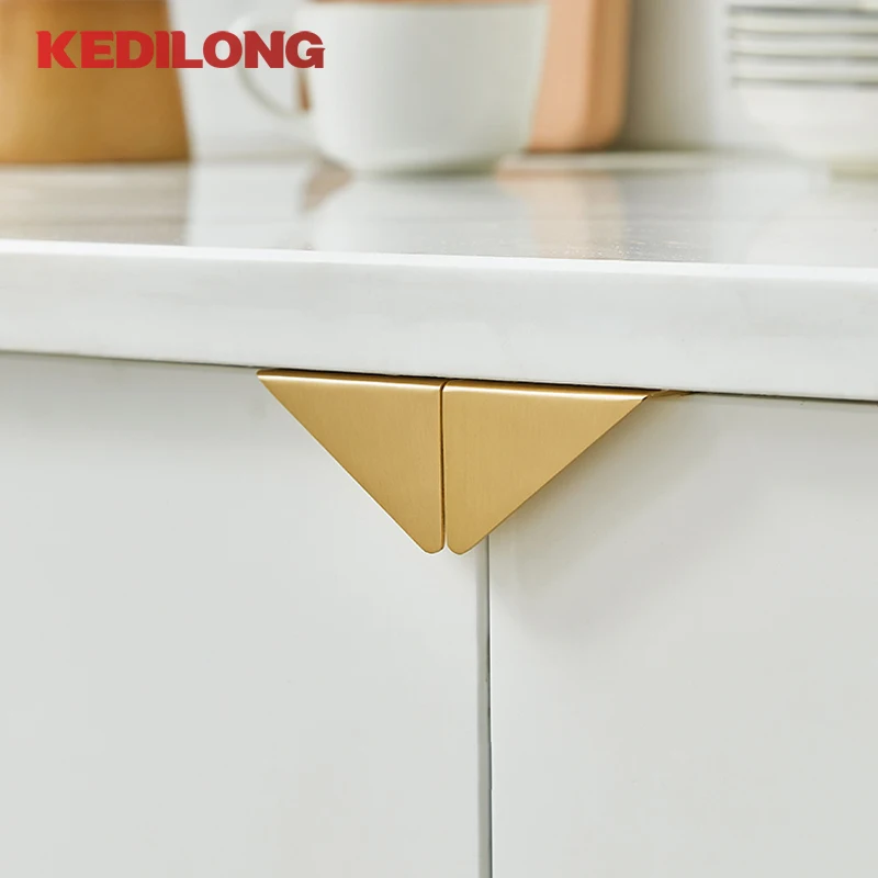 European-Light-Luxury-Brass-Hidden-Triangle-Pull-Handle-Modern ...