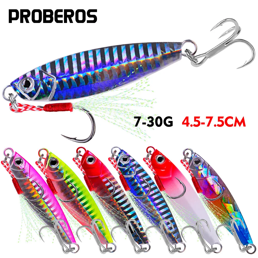 PROBEROS 6Pcs 7/-30g Metal Jig Trout Lure Spinning Lures Wobbler ...