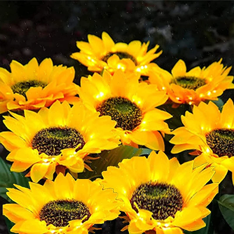 Sunflowers Solar Led Light Outdoor Garden Lawn Light Waterproof Pathway ...
