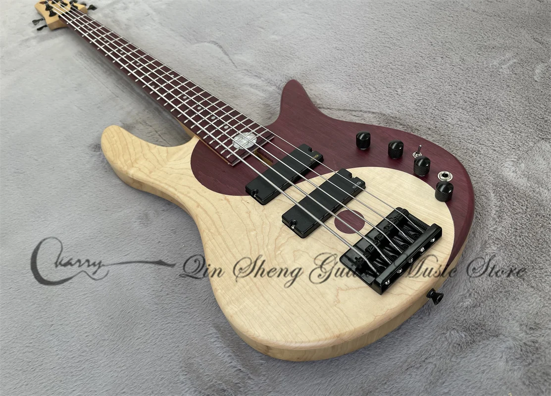 5-String-Bass-Guitar-Yin-Yang-Tai-Chi-Bass-Fora-Bass-Red-PURPLEHEART ...