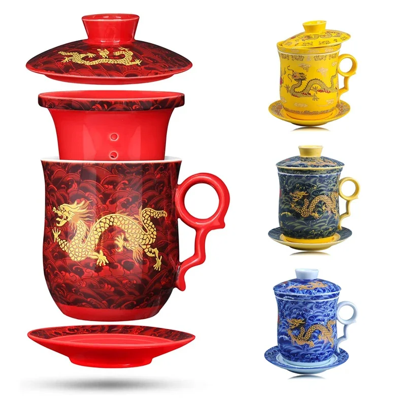 Chinese-Dragon-Pattern-Tea-Mug-with-Strainer-Infuser-and-Lid-and-Saucer ...