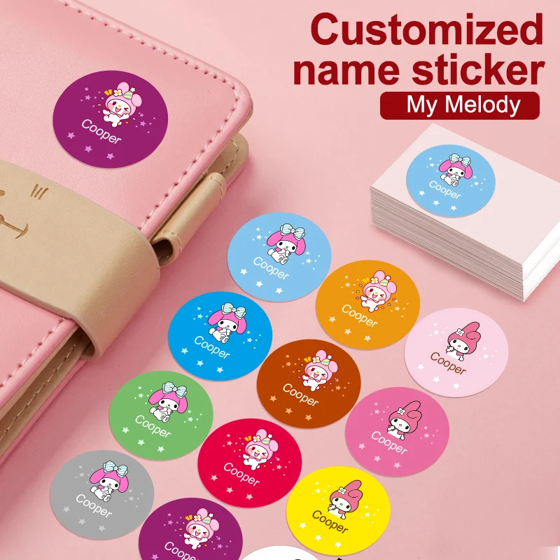Personalized My Melody Waterproof Name Labels Mixed Cartoon Stickers ...