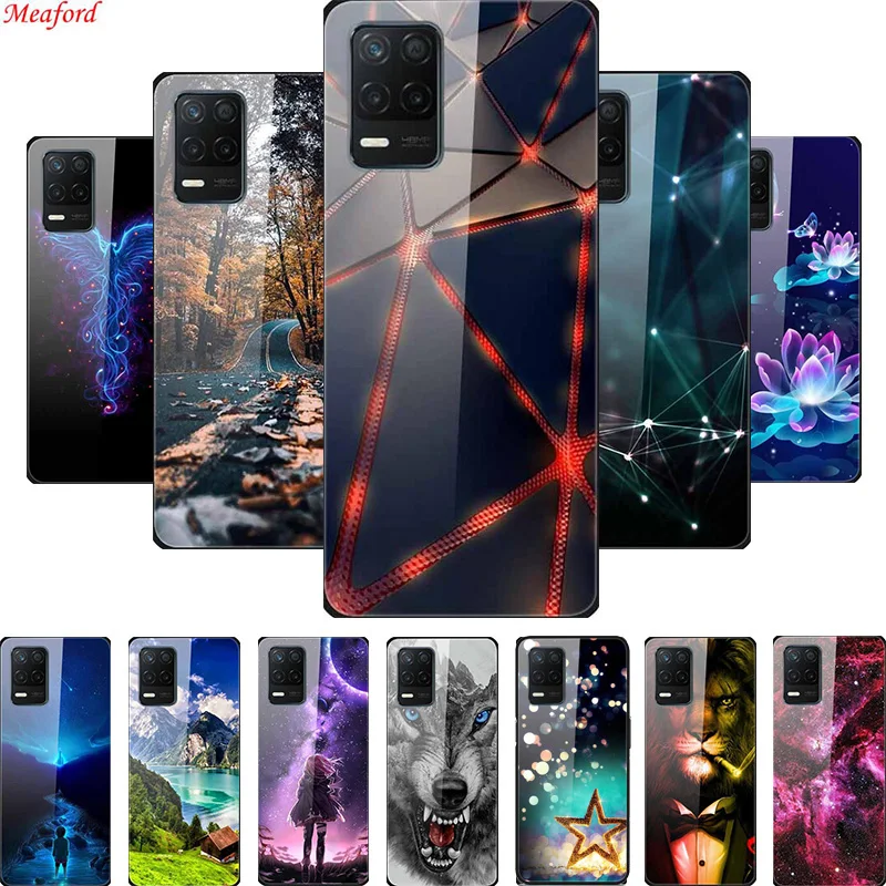 Glass-Case-For-Realme-8-5G-8-Pro-Case-Soft-Edge-Tempered-Glass-Back ...