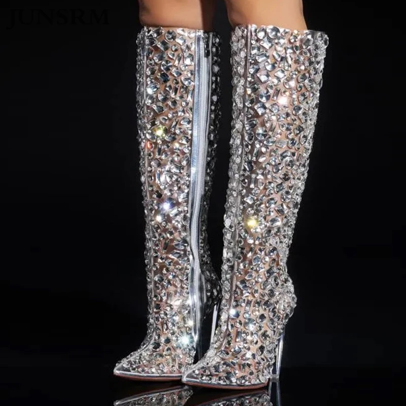 Clear-Crystal-Heeled-Thigh-High-Boots-Luxury-Rhinestone-Gemstones ...