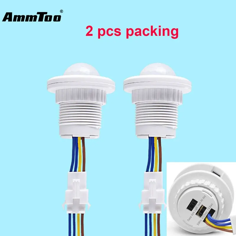 2PCS Smart Auto Control PIR Motion Sensor Light Switch 220V 110V Time ...