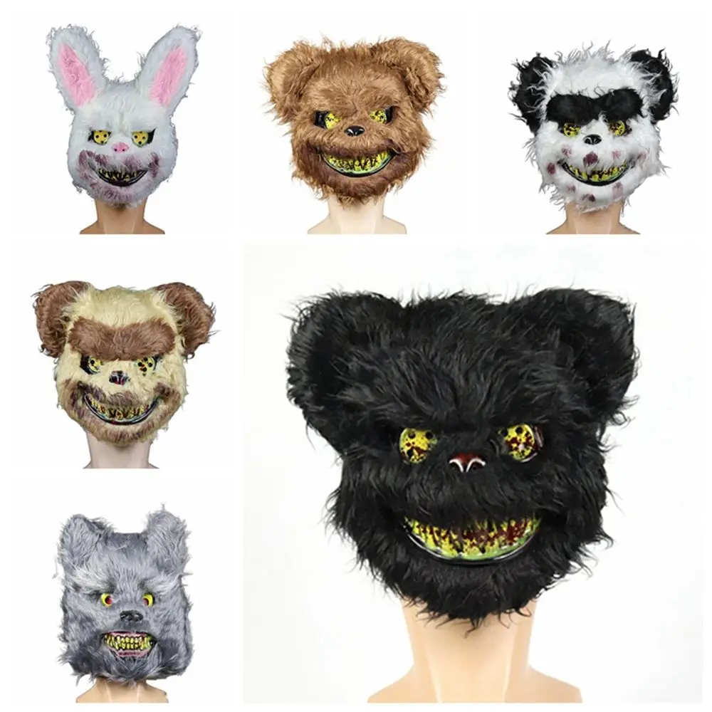 Halloween-Scary-Mask-Bear-Rabbit-Bunny-Mask-Bloody-Plush-Head-Mask ...
