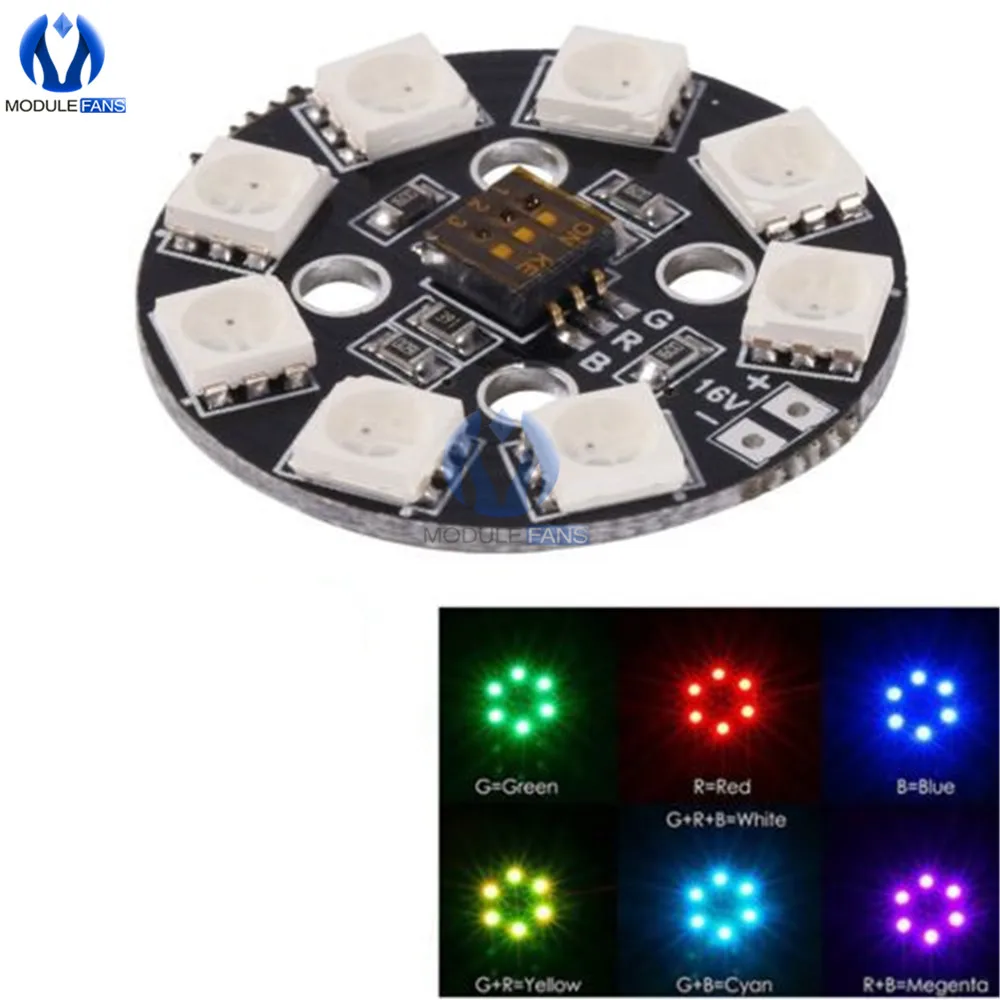 7-Color-RGB-LED-Round-Plate-5050-X8-16V-for-FPV-RC-Multicopter-F17710 ...