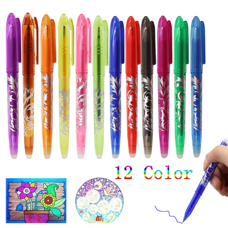 12pcs Erasable Gel Pen Multi-Color0.5mm Tip Painting Writing Drawing ...