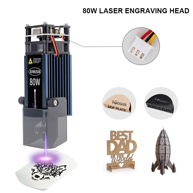 AENBUSLM-450nm-80W-Laser-Engraving-Head-With-Air-Assist-Wood-Working ...