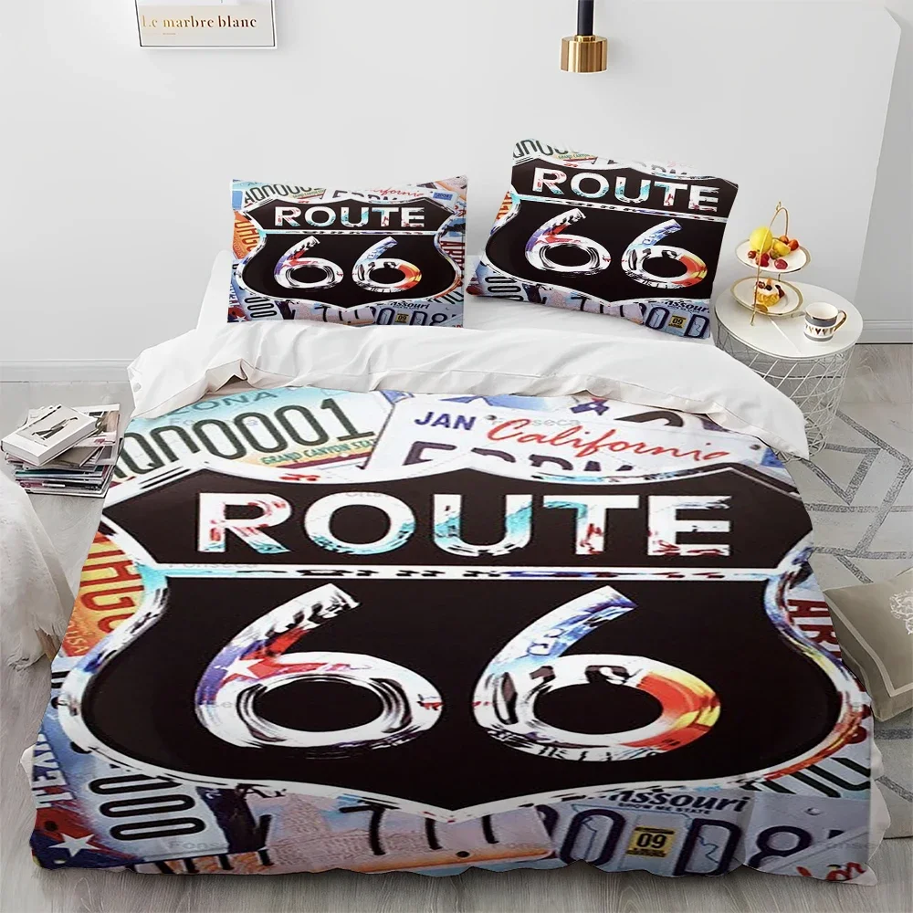 Historic-Route-66-Mother-Road-m-e-estrada-Comforter-Bedding-Set-Duvet ...