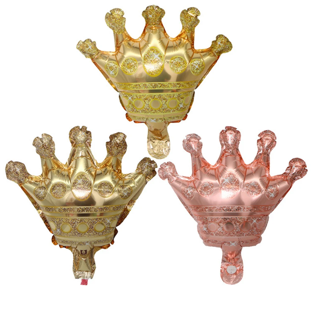 5/10/15Pcs Mini Gold Crown Foil Balloons Baby Shower Balloon Kids First ...