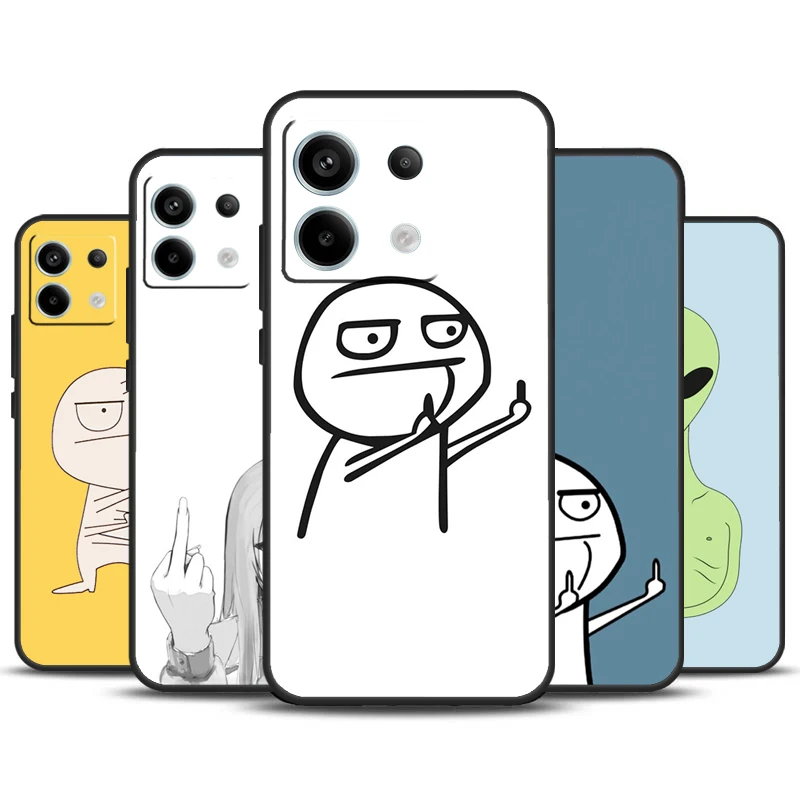 Funny-Middle-Finger-Memes-Case-For-Xiaomi-Redmi-Note-13-11-9-10-12-Pro ...