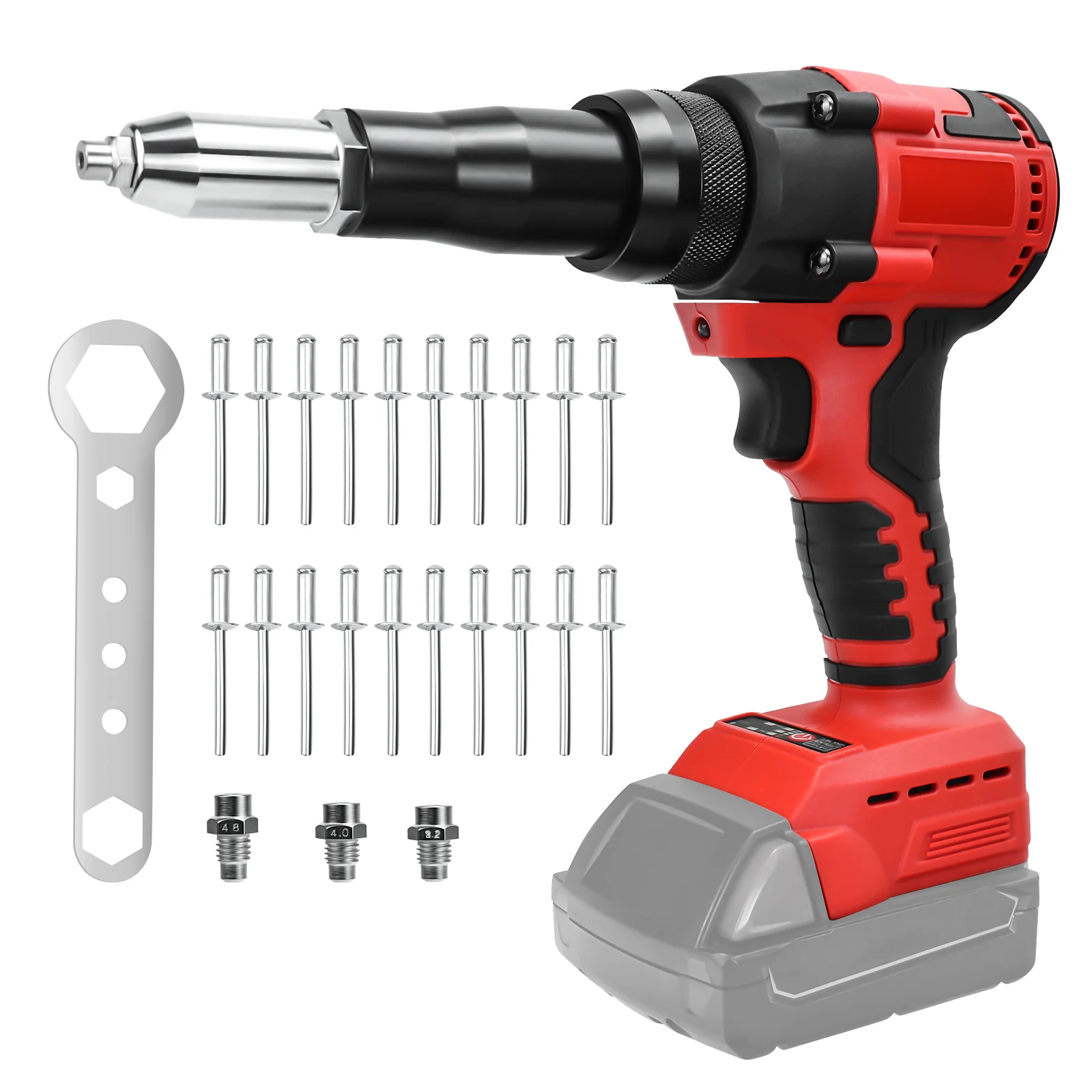 Brushless Rivet Gun 2.4-4.8mm Cordless Rivet Nut Gun Drill Insert ...