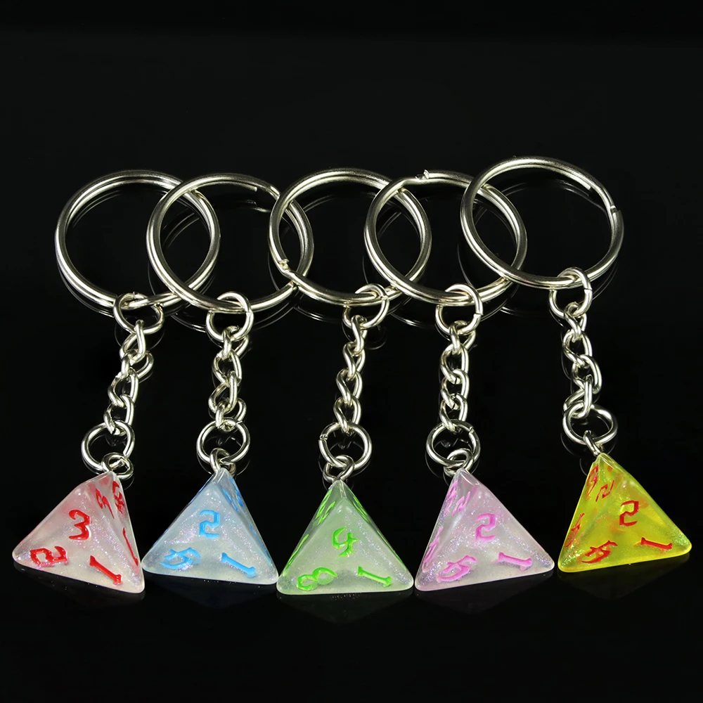 Dice-Keychain-D4-Key-Lanyard-Accessories-Lucky-Keyring-Amulet-Gift-for ...