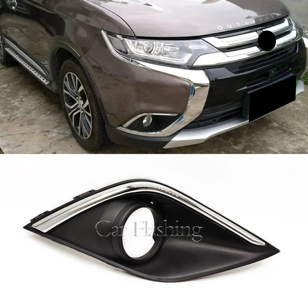 Chrome-Fog-Light-Covers-For-Mitsubishi-Outlander-2016-2019-Fog-Lights ...