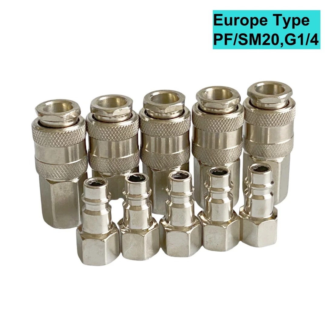 5Pcs Europe Type Pneumatic Quick Fitting Connector EU PF20 SF20 With G1 ...