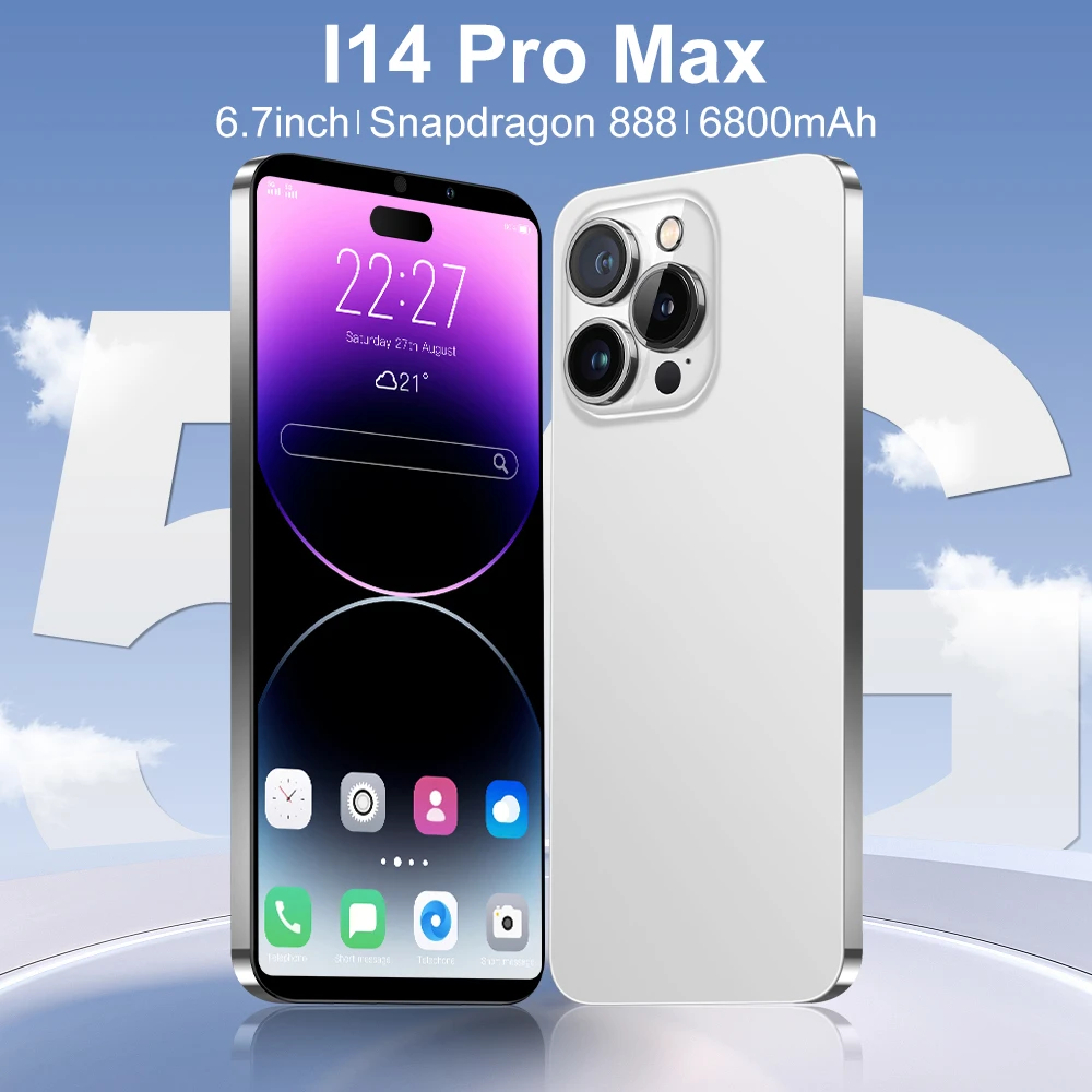 Teléfono Inteligente i14 Pro Max 5G, versión Global, 12GB + 2023 GB, 512 pulgadas, 6,7 mAh, red ...