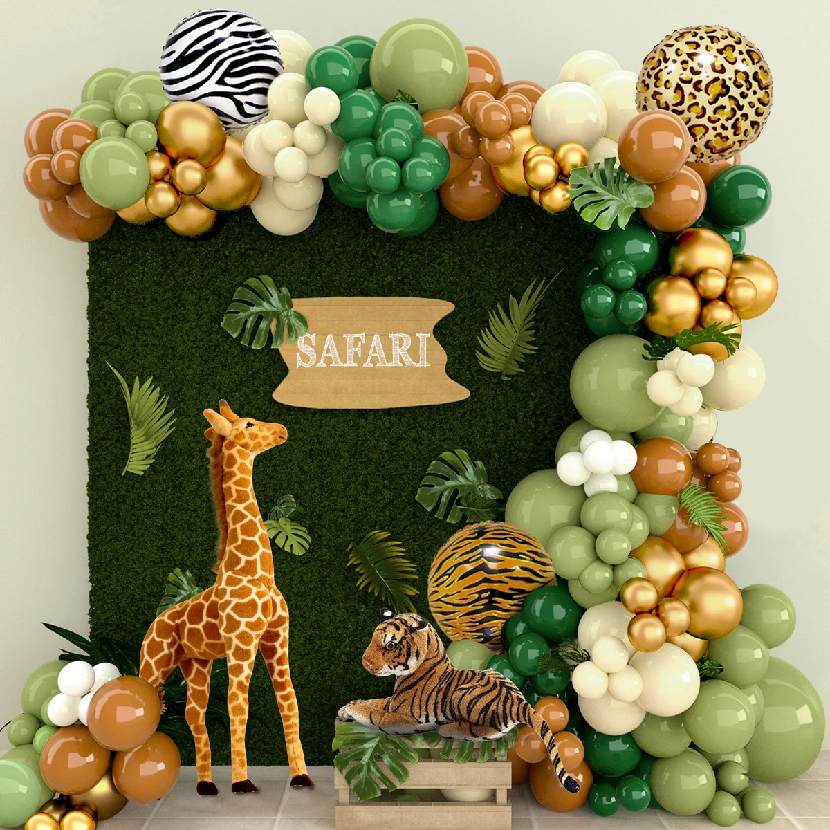 Jungle-Animal-Balloon-Garland-Arch-Kit-1st-Birthday-Party-Decoration ...
