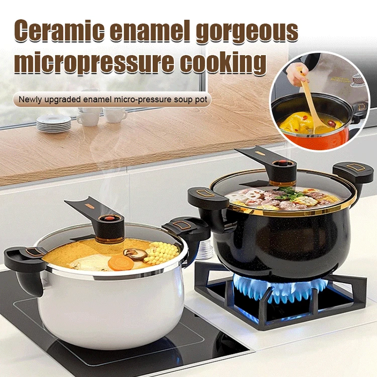 Enamel Micro Pressure Soup Household Cooking Pot Ceramic Non Stick Pot ...