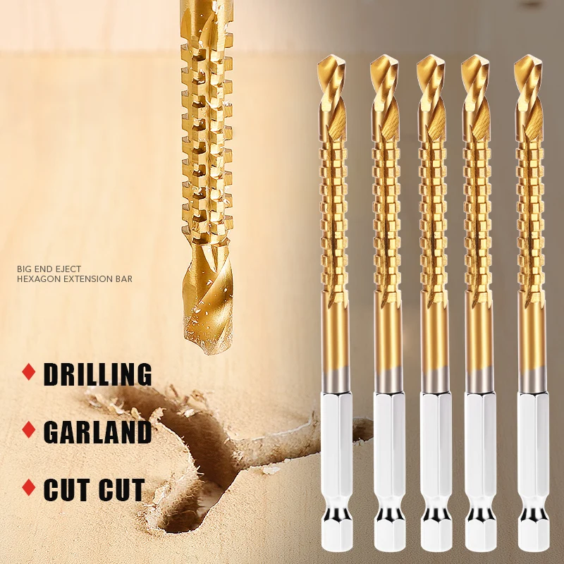 6Pcs-Multifunction-Drill-Bits-for-Wood-Hex-Shank-Metal-Drill-Bit-Set ...