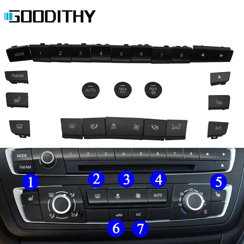 Dashboard-AC-Air-Vent-CD-Player-Control-Cap-AC-Button-Key-Repair-Kit ...