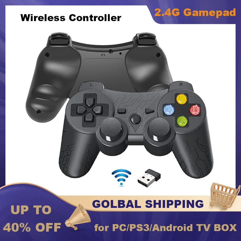 Wireless Gamepad for PC Laptop PS3 2.4G Rechargeable Game Controller ...