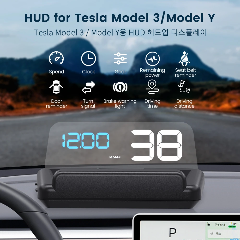 TC500 HUD For Tesla Model 3 Y 2019 2022 Head Up Display With ...