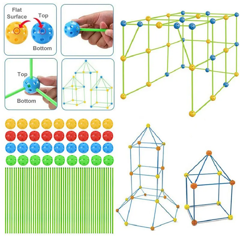 New-Creative-Fort-Building-Blocks-Indoor-Tent-Brick-Kit-Children-s-Diy ...