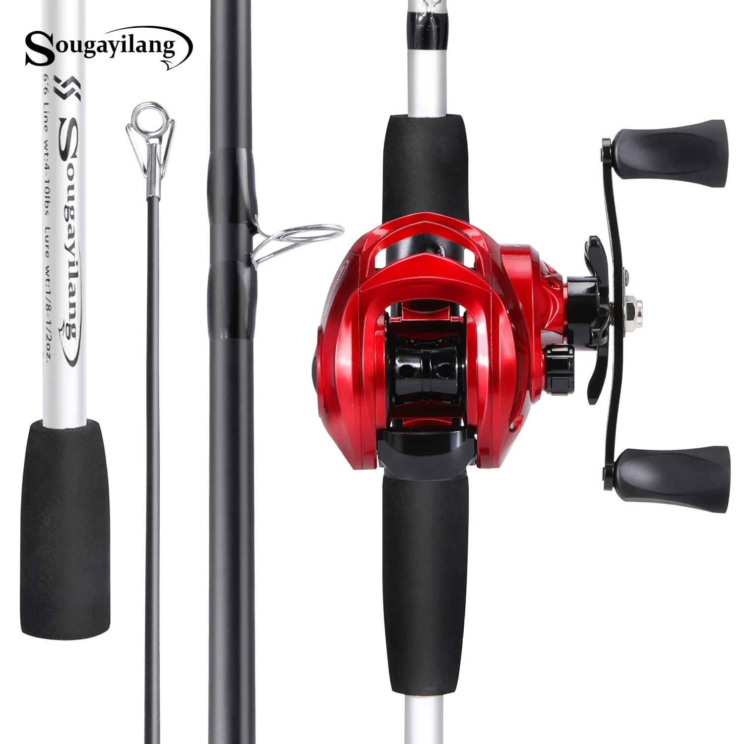 Sougayilang Baitcasting Fishing Rod Combo 1.98m 4 Sections 4 10lbs ...