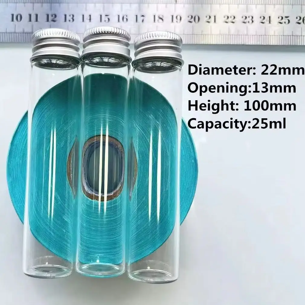 48 PCS Tiny Glass Jars 13×22×100mm 25ml Small Glass Bottles Vials Mini ...
