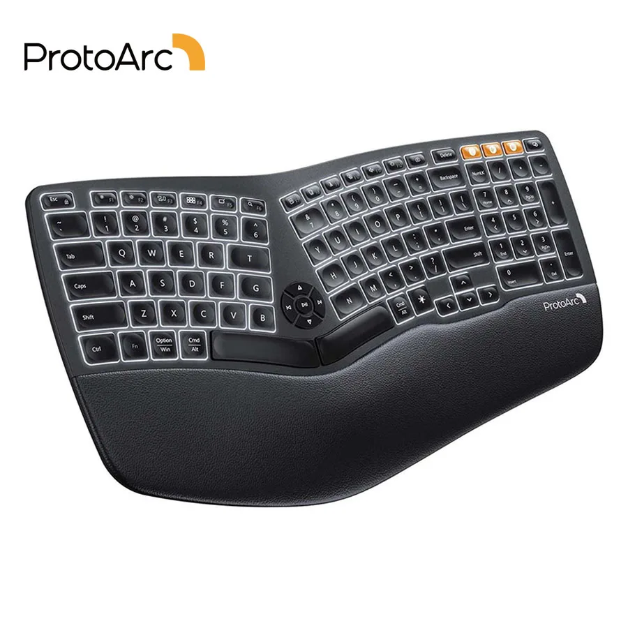 ProtoArc-EK01-Bluetooth-Split-Keyboard-with-Wrist-Rest-Rechargeable ...