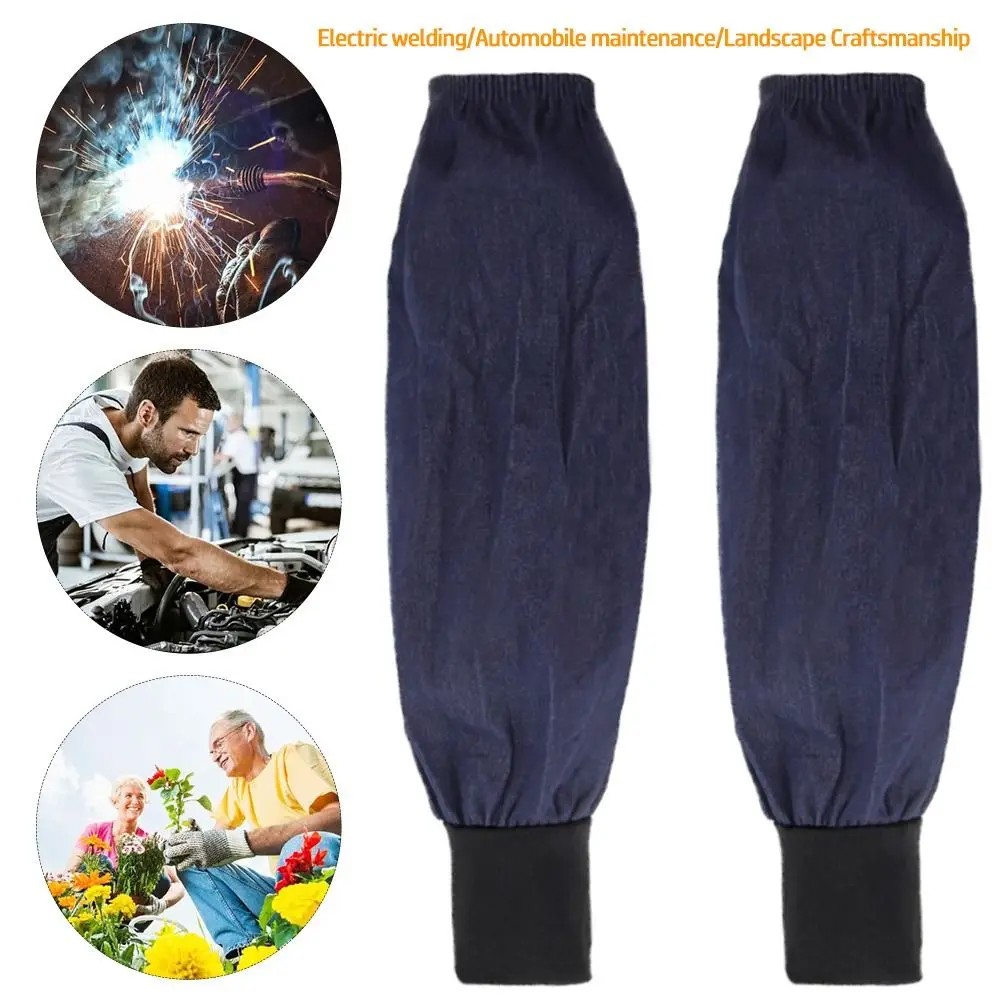 1-Pair-Welder-Lengthen-Arm-Protective-Sleeves-Denim-Blue-Welding-Arm ...