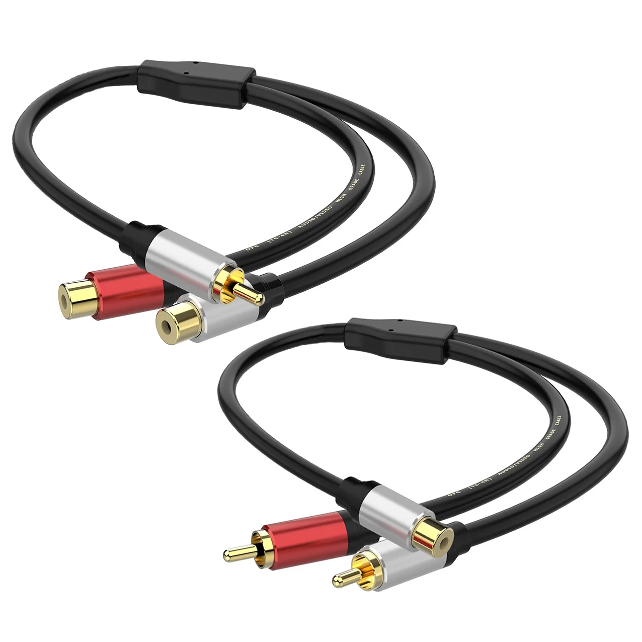 0.3M Gold Plated RCA Audio Cable 1-to-2 Jack Y Splitter Adapter ...