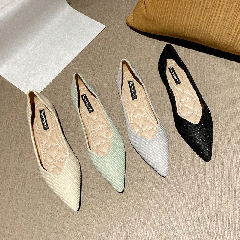 Women-1cm-Low-Heels-Elegant-Pointed-Toe-Flats-Female-Soft-Leather ...
