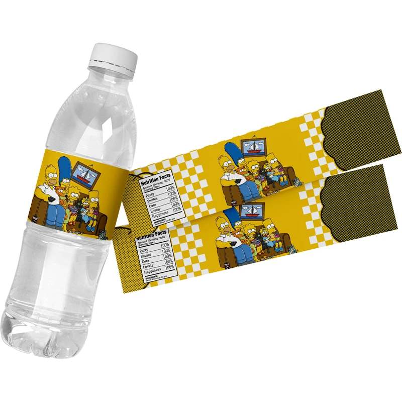 Shop Generic The Simpsons Party Mineral Water Bottle Labels Water ...