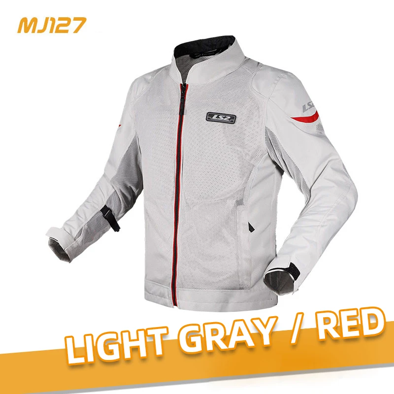 LS2-MJ127-Motorcycle-Jacket-Moto-Racing-Riding-Clothing-Armor-Summer ...